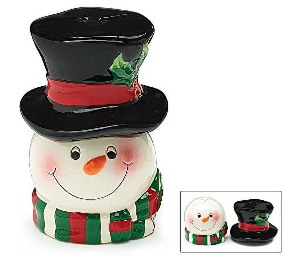 Snowman Head & Top Hat Salt & Pepper Shakers - Walmart.com