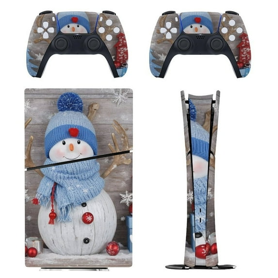Snowman Holiday Console Skin Bundle for PS5 Pro Slim Disc & Digital ...