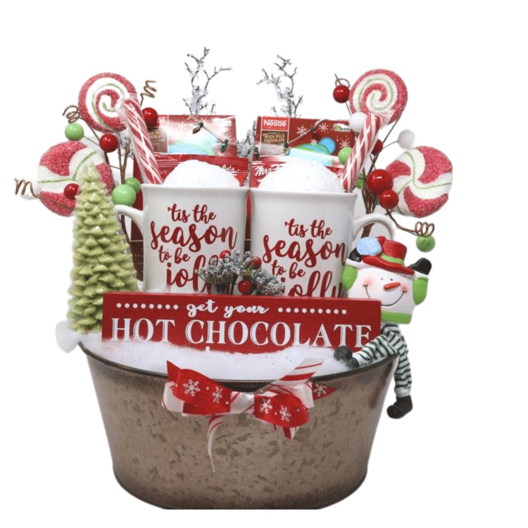 Snowman Hot Chocolate & Mug Set in Tin Basket - Walmart.com