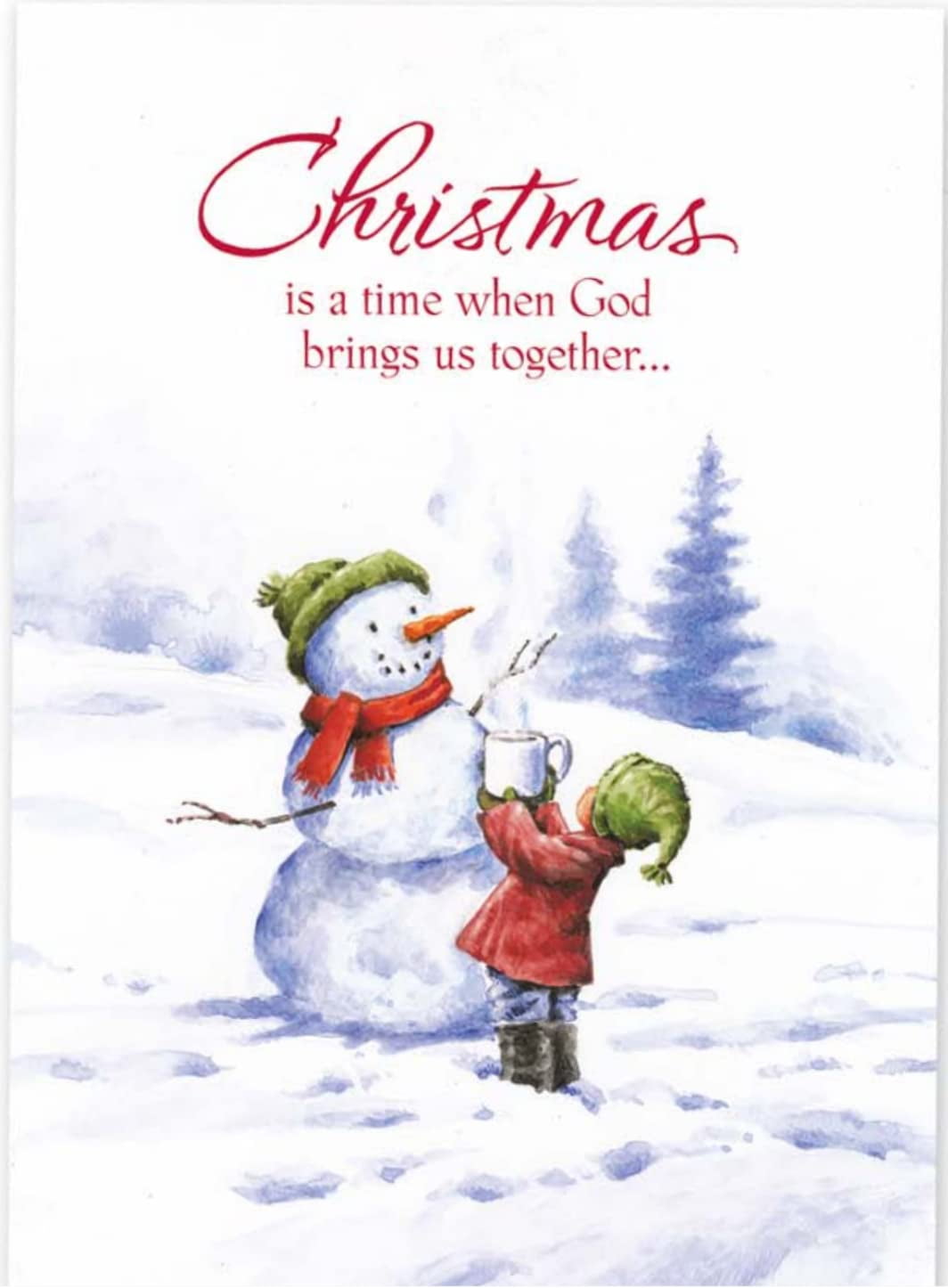 Snowman Hot Cocoa Christmas Cards with bonus magnets - 12 Pack ...