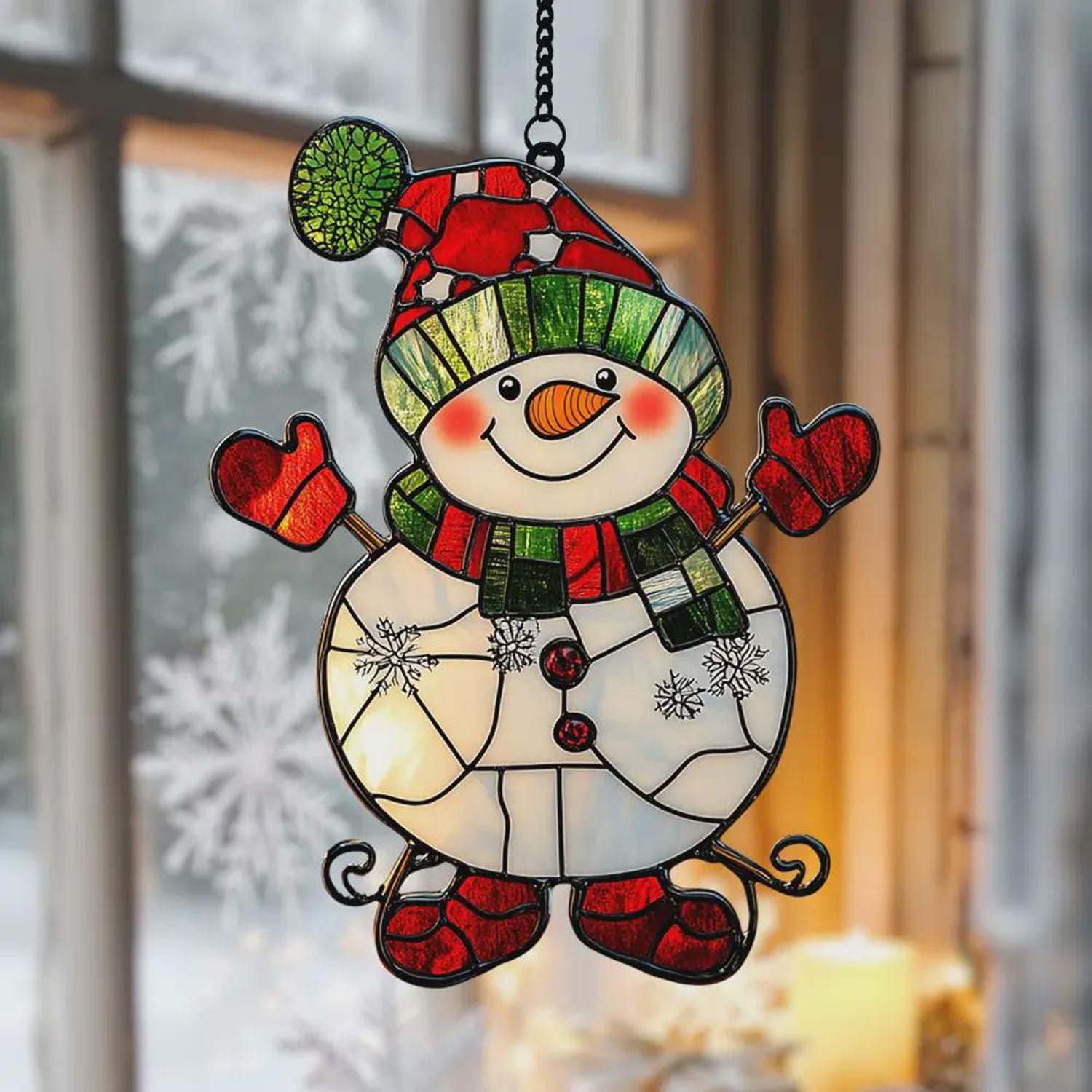 Snowman In Hat & Mittens 2025 Christmas Ornament – Acrylic Window ...