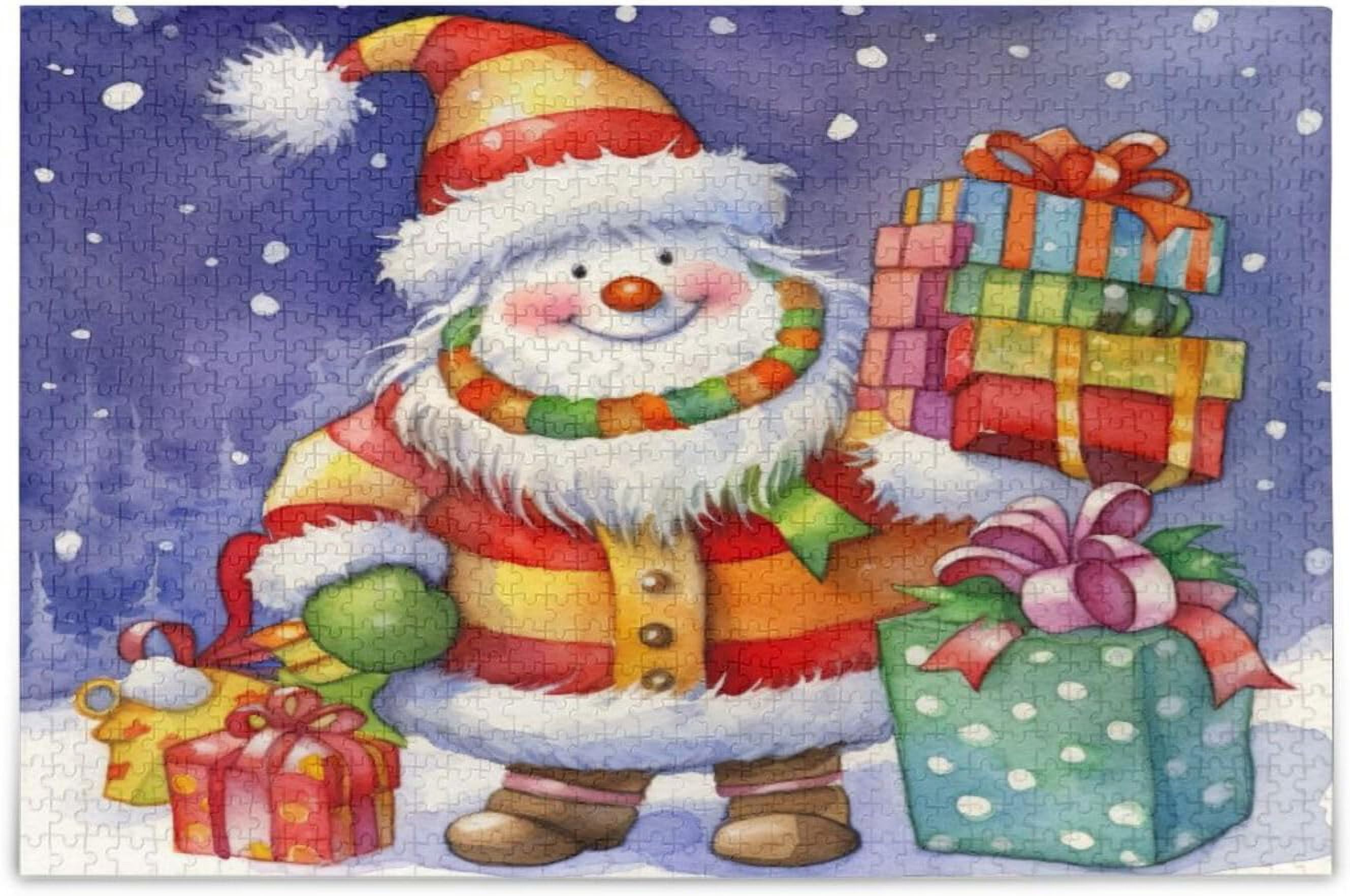 Snowman Jigsaw Puzzles for Adults 1000 Pieces, Die-Cut Puzzle Pieces ...