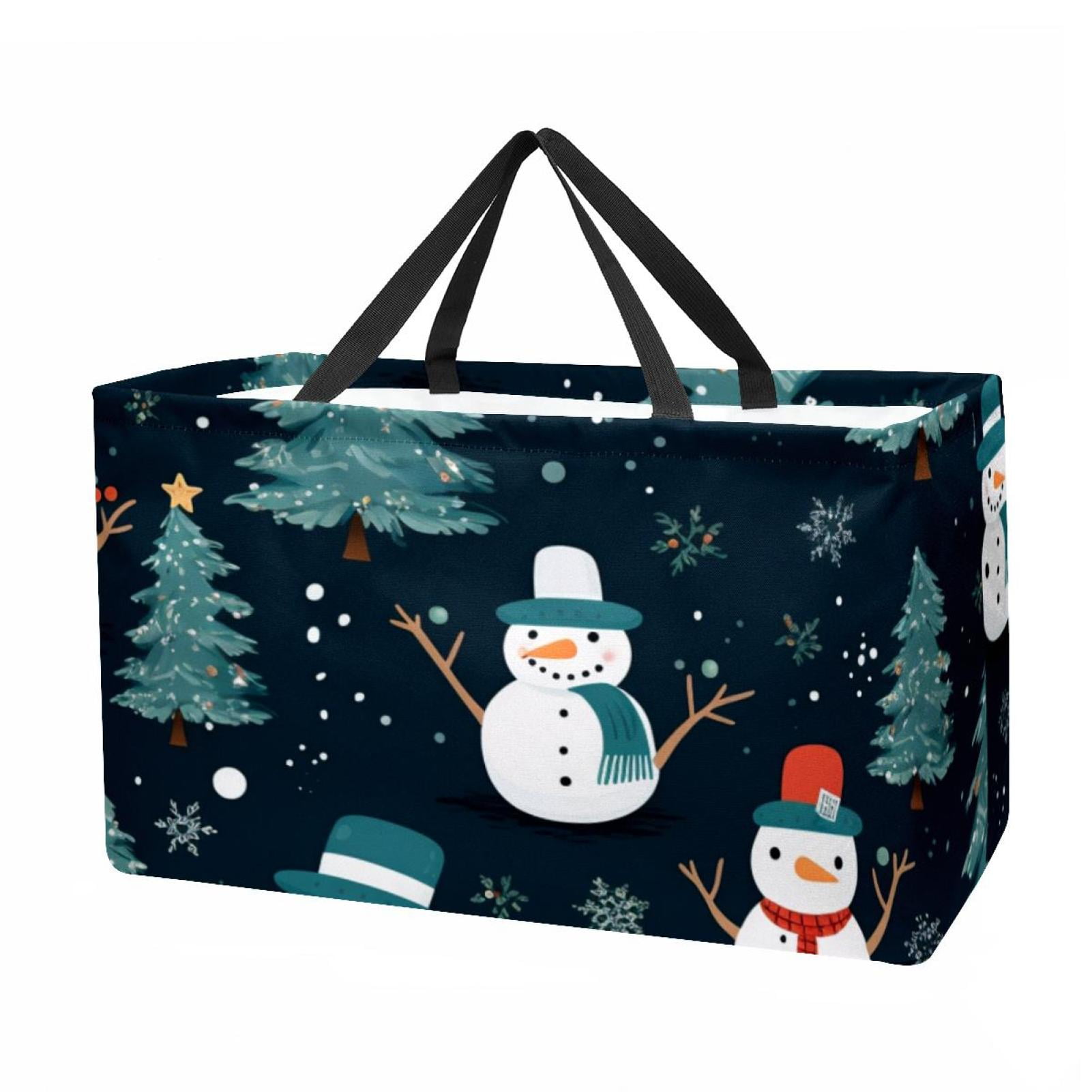 Snowman Large Foldable Oxford Cloth Storage Basket - Versatile Grocery ...