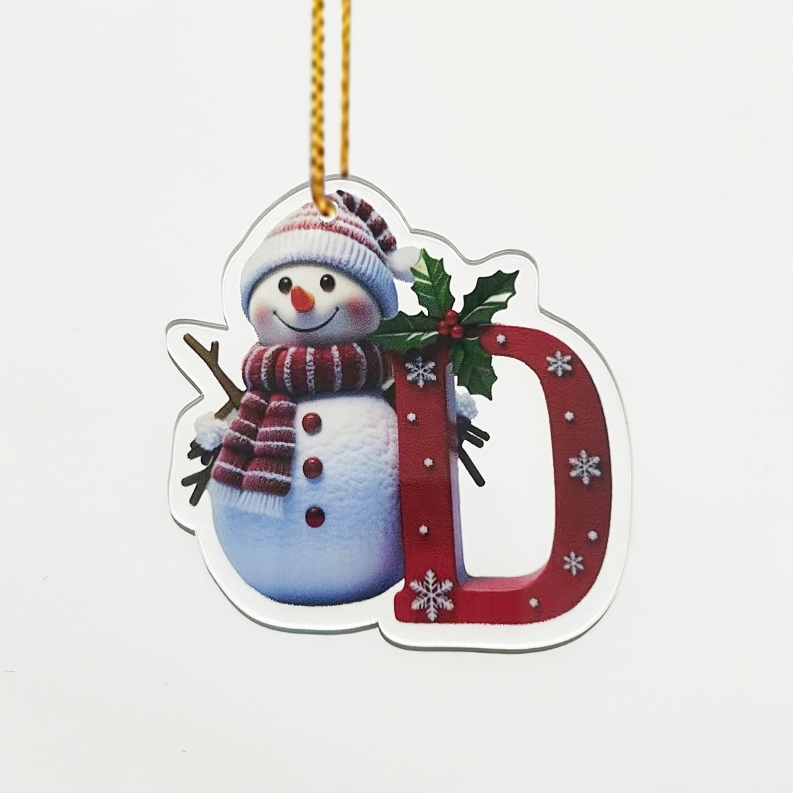 Snowman Letter Decor - Alphabet Christmas Tree Decorations, Acrylic 3 ...