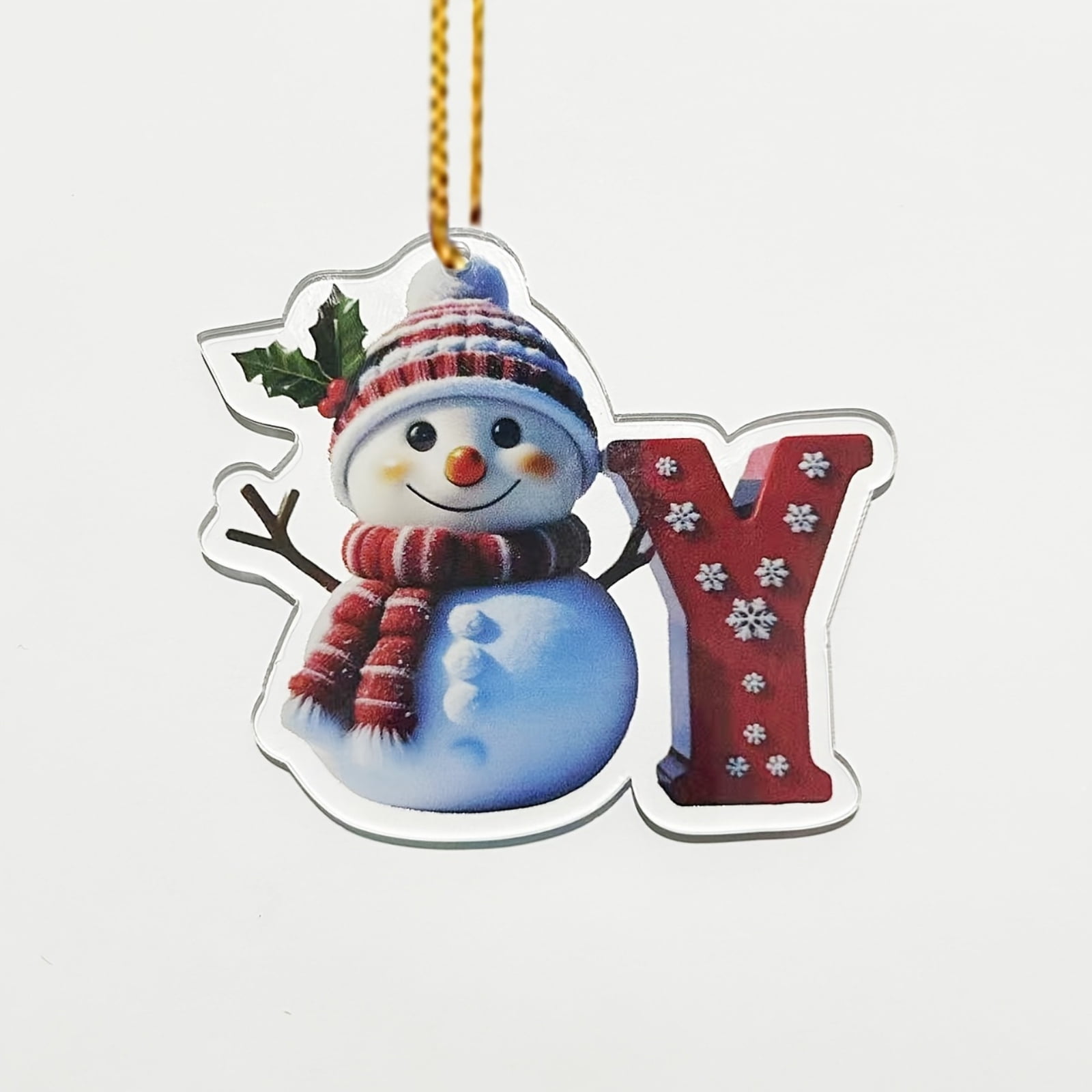 Snowman Letter Decor - Alphabet Christmas Tree Decorations, Acrylic 3 ...