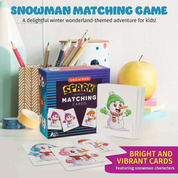 Snowman Matching Card Games, Kids Memory Game, Family Fun, Picture ...