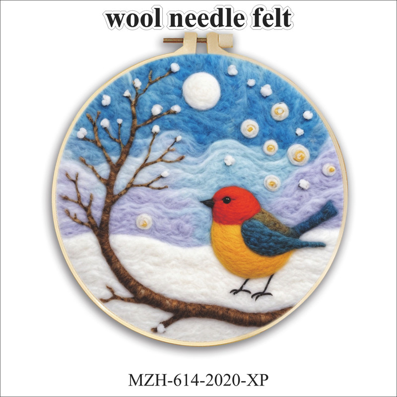 Snowman Needle Felting Kit, Beginner Felt Painting Kit with Decorative ...