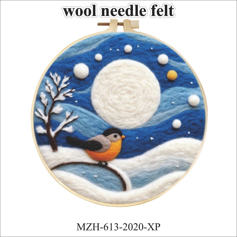 Snowman Needle Felting Kit, Beginner Felt Painting Kit with Decorative ...
