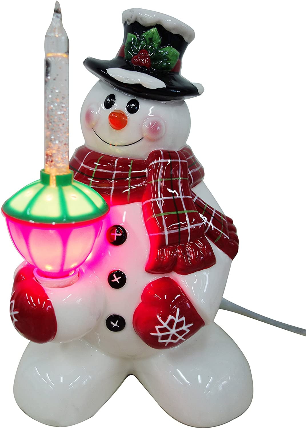Snowman Night Light with Glitter Bubble Light Ceramic - Walmart.com