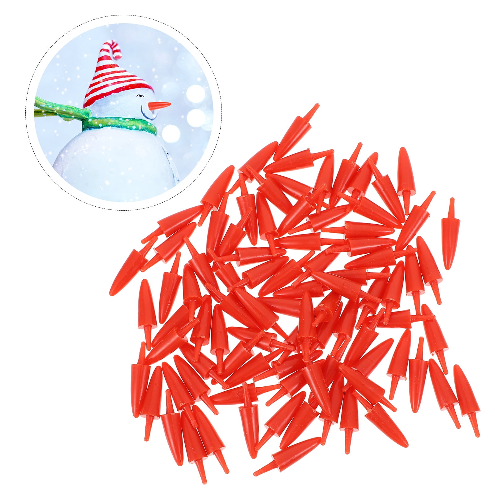 HAKIDZEL Snowman Nose Diy Snow Man Red Nose Plastic 300Pcs 5X0.196In ...
