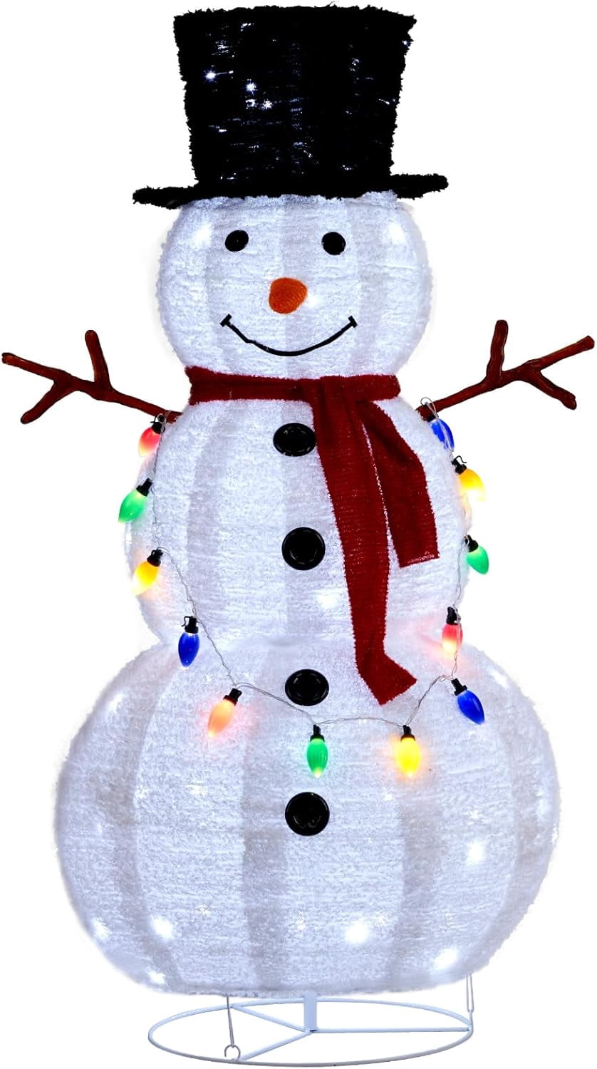 Snowman Outdoor Christmas Decorations with 90 LED Lights, Lighted ...