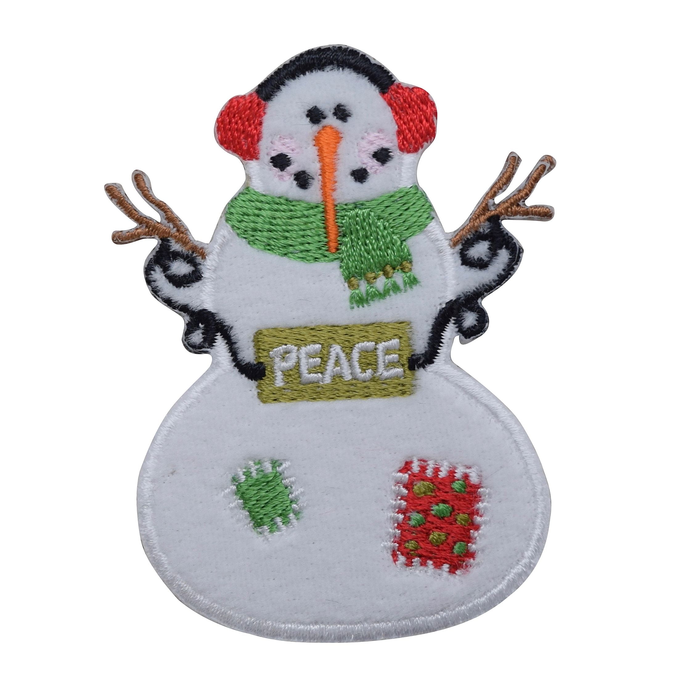Snowman - PEACE Sign - Iron On Applique/Embroidered Patch - Walmart.com