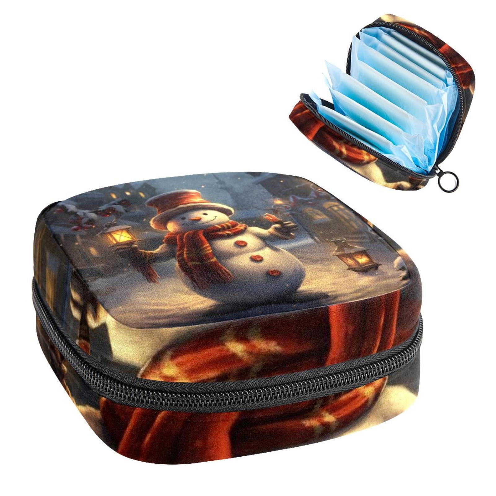 Snowman Pad Bag Storage Organizer Pouch for Menstrual Hygiene Products ...
