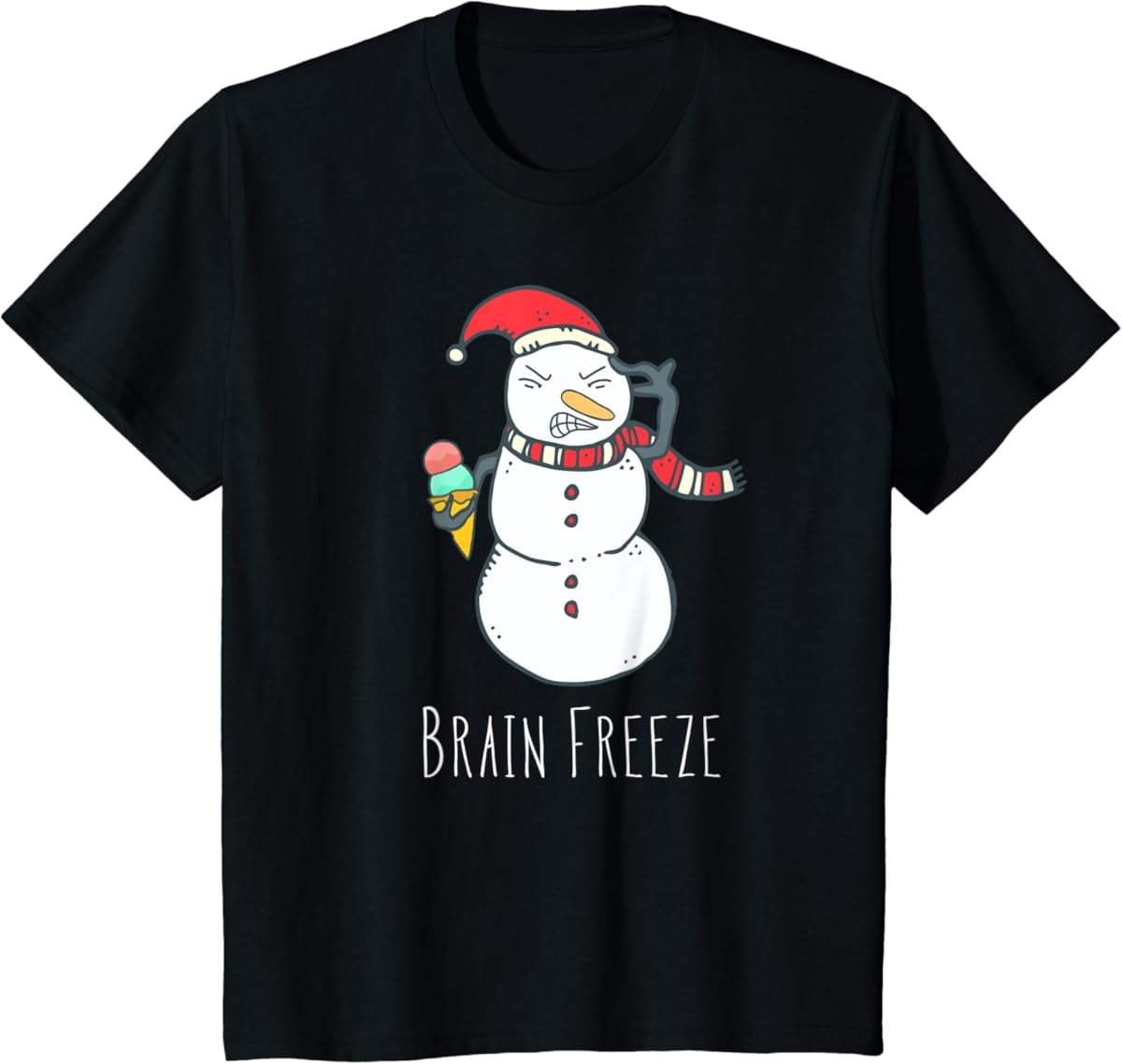 Snowman Pajamas Brain Freeze Cringe Face T-Shirt - Walmart.com