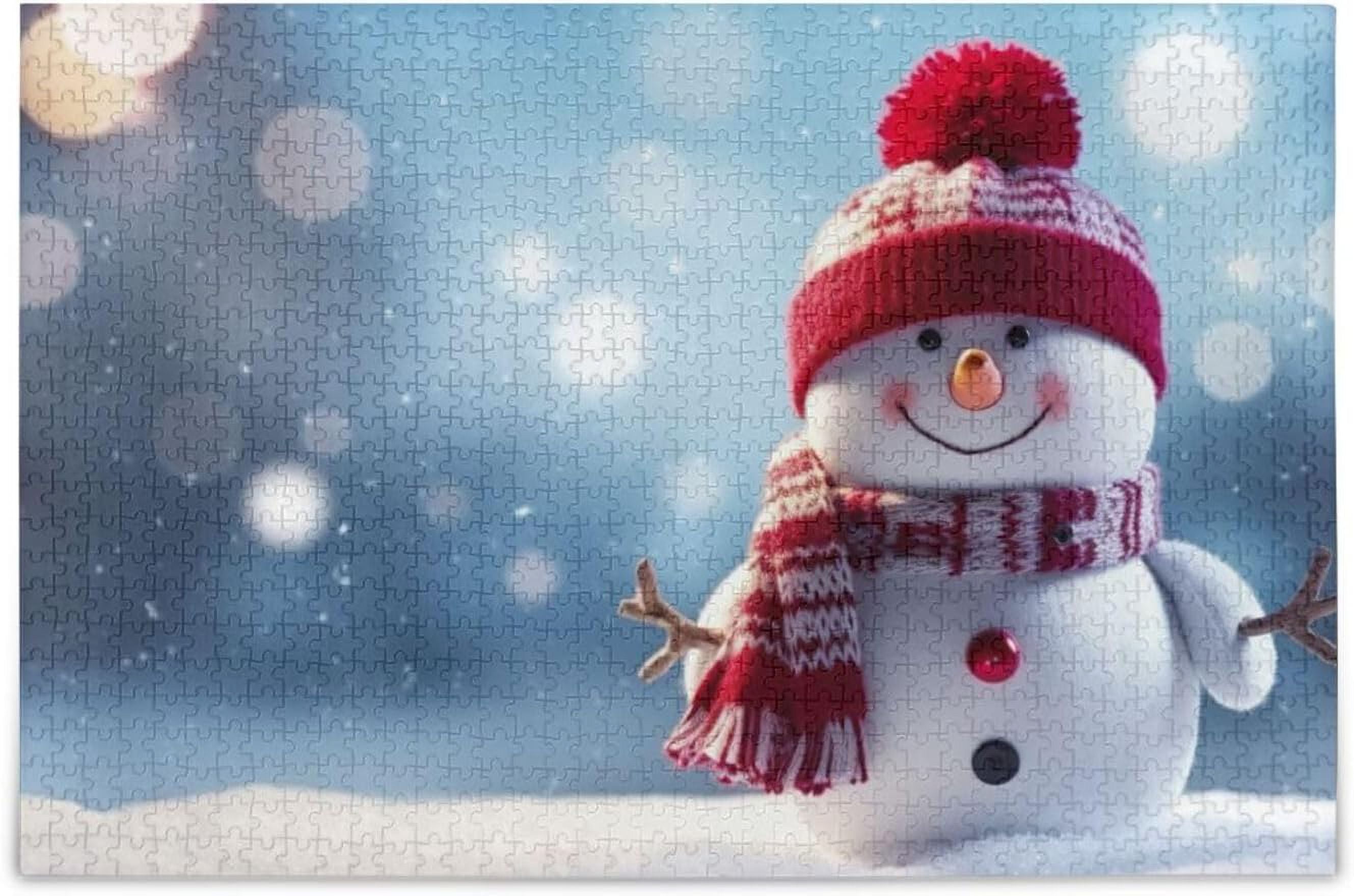 Snowman Pattern Puzzle 500 Pieces - Wooden Jigsaw Puzzles for Family ...