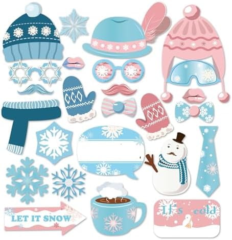 Snowman Photo Booth Props,Winter Wonderland Snow Photo Booth Props,Snow ...