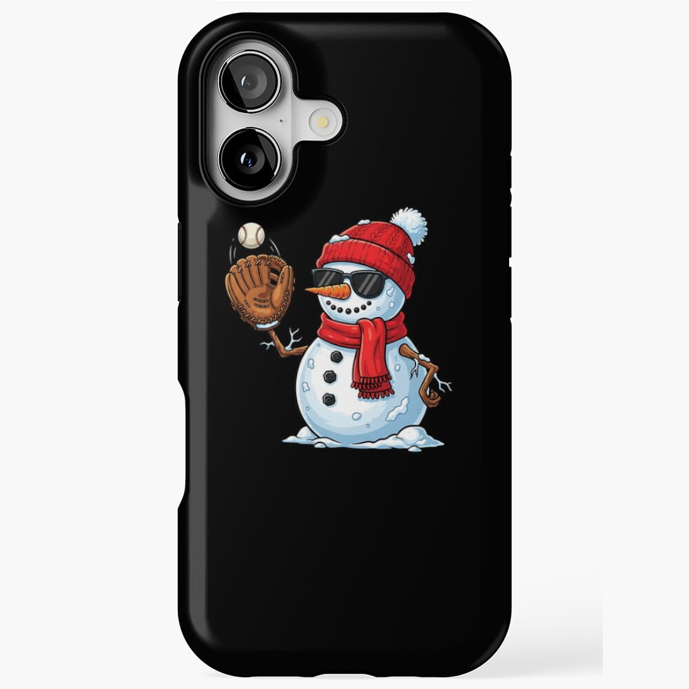 Snowman Playing Baseball Pitcher Boys Gift Phone Case for iPhone 17 ...