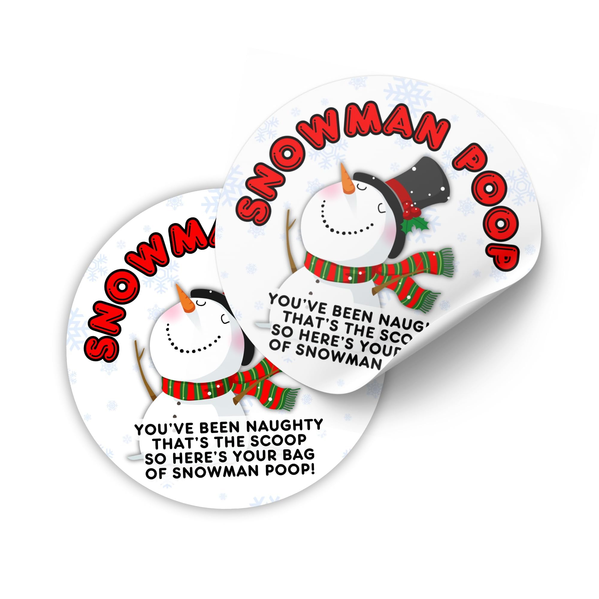 Snowman Poop Christmas Marshmallows in a Bag Gag Gift Sticker Labels 40 ...
