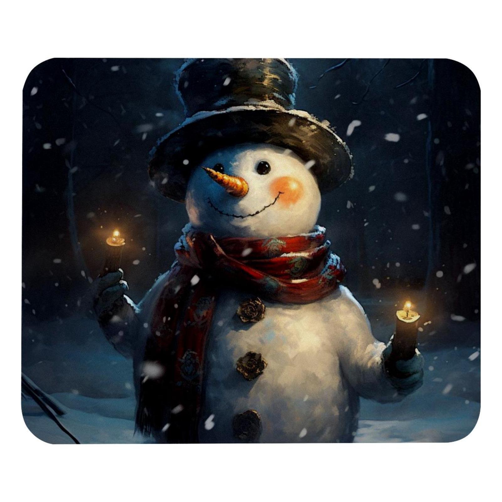 Snowman Printed Gaming Mousepad Desk Pad, Square 8.3x9.8 Inch Non-Slip ...