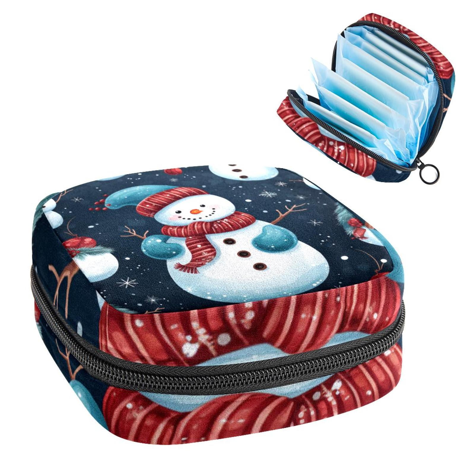 Snowman Sanitary Napkin Pouch Period Bag Cosmetic Travel Pouch Small ...