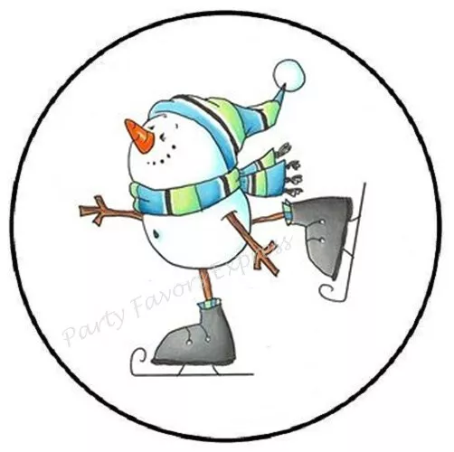Snowman Skating Stickers Party Favors Phone Decal Water Bottle Stickers ...