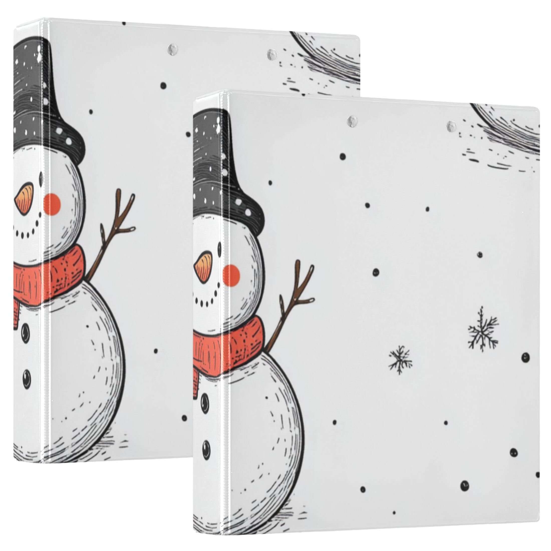 Snowman Snow 3 Ring Binders 1.5 inch Hardcover File Folders with ...