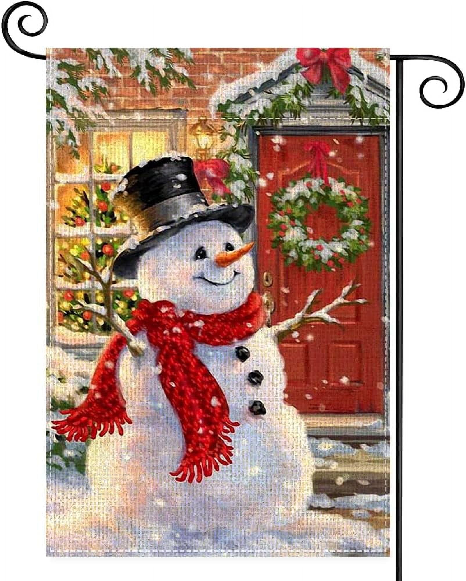 Snowman Snowflake Christmas Garden Flag Double Sided, Best Choice Red ...