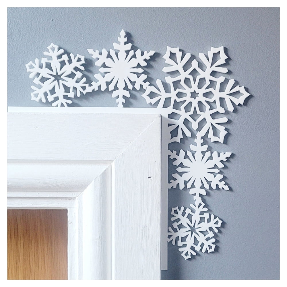 Snowman Snowflake Door Corner Sign Chic Door Corner Decor Frame Sign ...