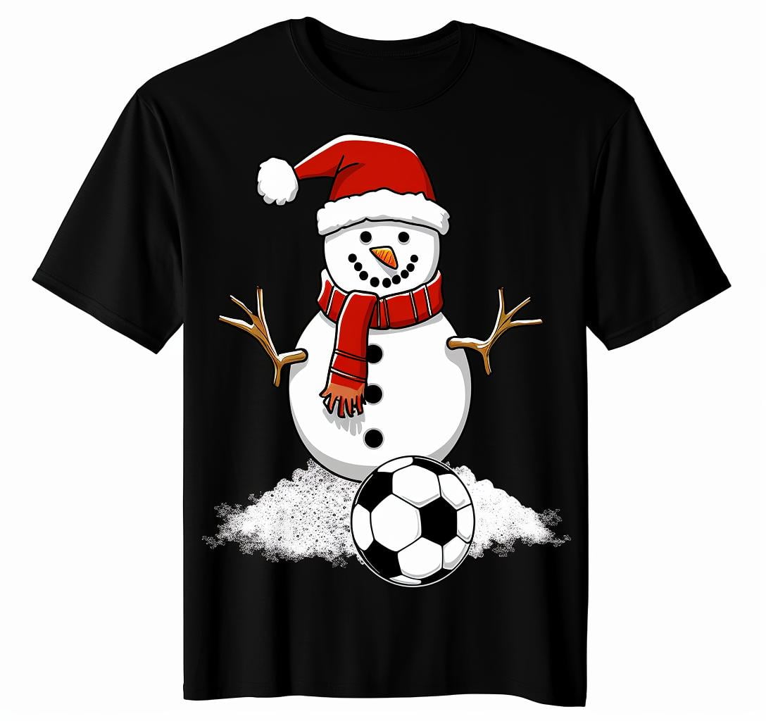 Snowman Soccer T-Shirt Men's Winter Sports Graphic Tee - Walmart.com