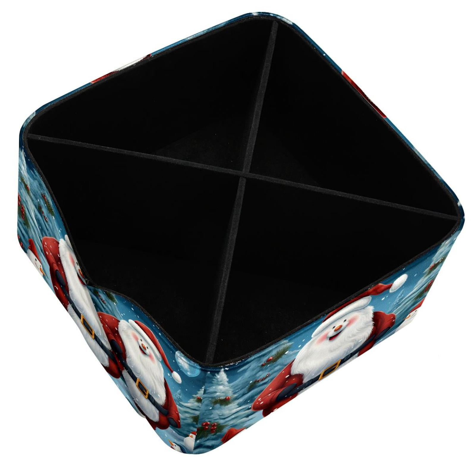 Snowman Square Pencil Case with 4 Compartments, Removable Dividers ...