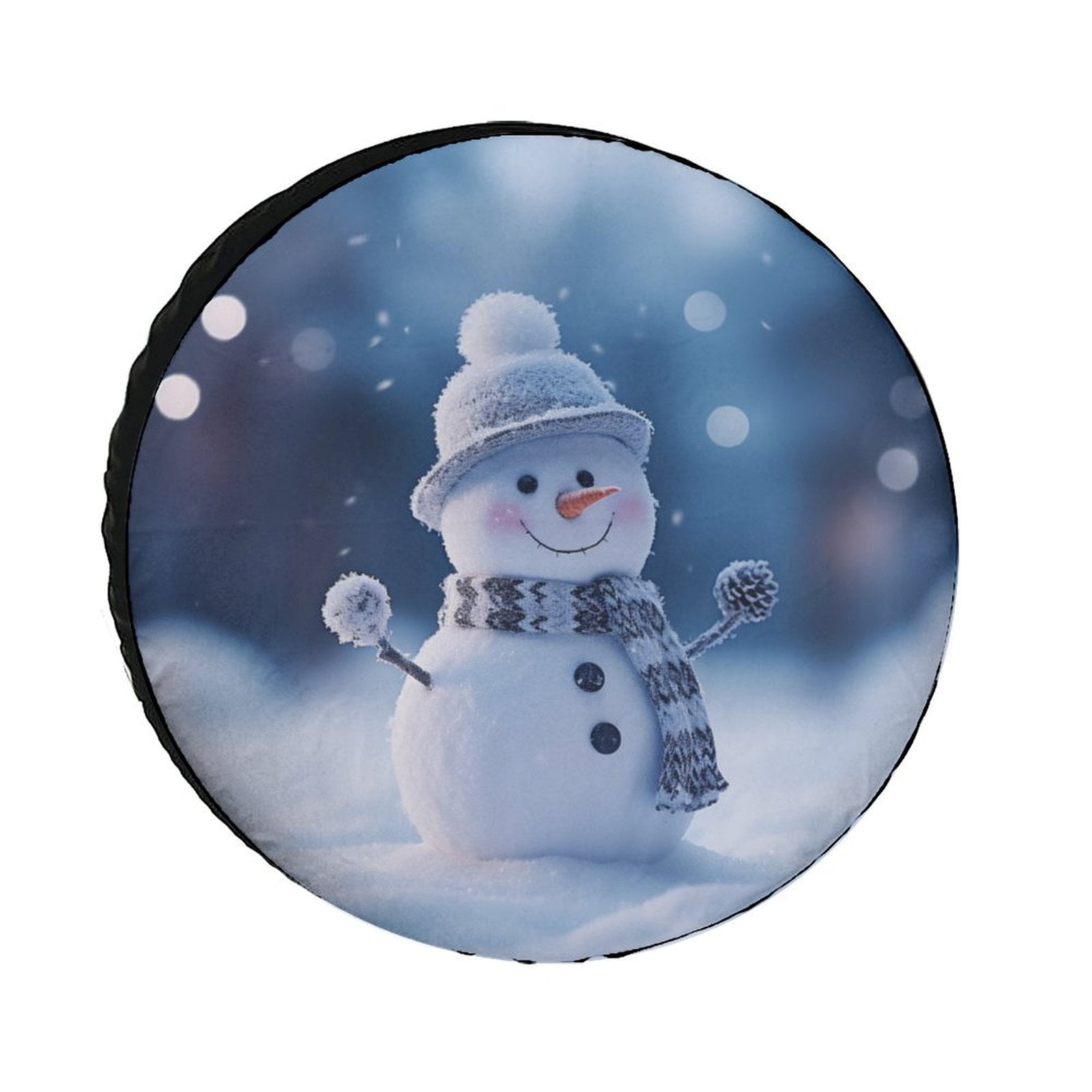 Snowman Standing On Snowy Scene Spare Tire Cover Winter Holiday ...