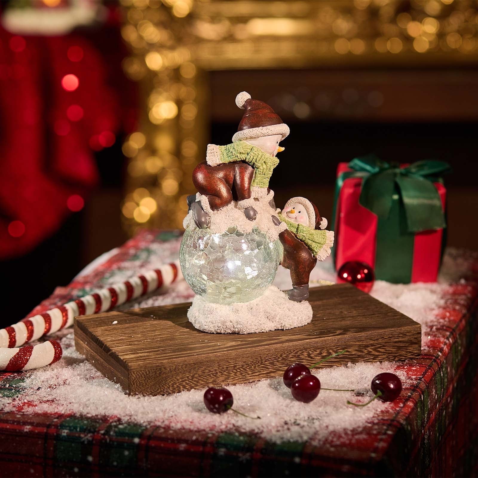Snowman Statue LED Lighted Christmas Decor Battery Operated Indoor Use ...