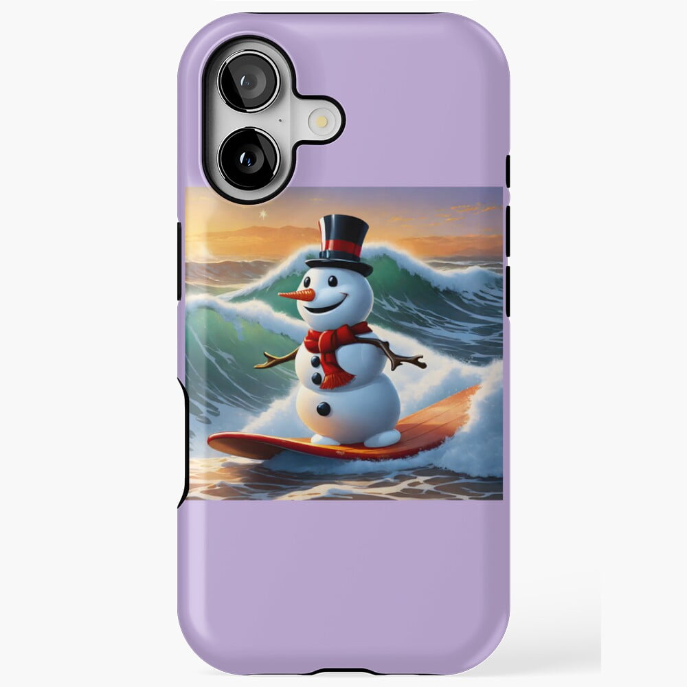 Snowman Surfer #7 Vacation Cool Yule Swell Cartoon iPhone Case 11 to 17 ...