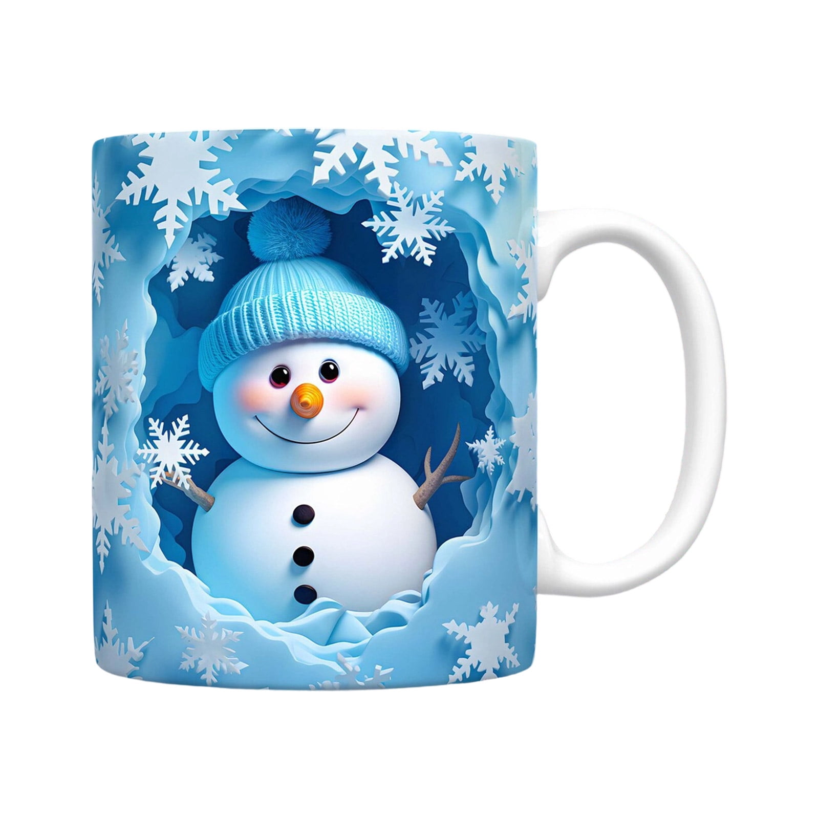 Snowman Themed Ceramic Mug, 12oz Christmas Cup for Hot Cocoa and Mulled ...