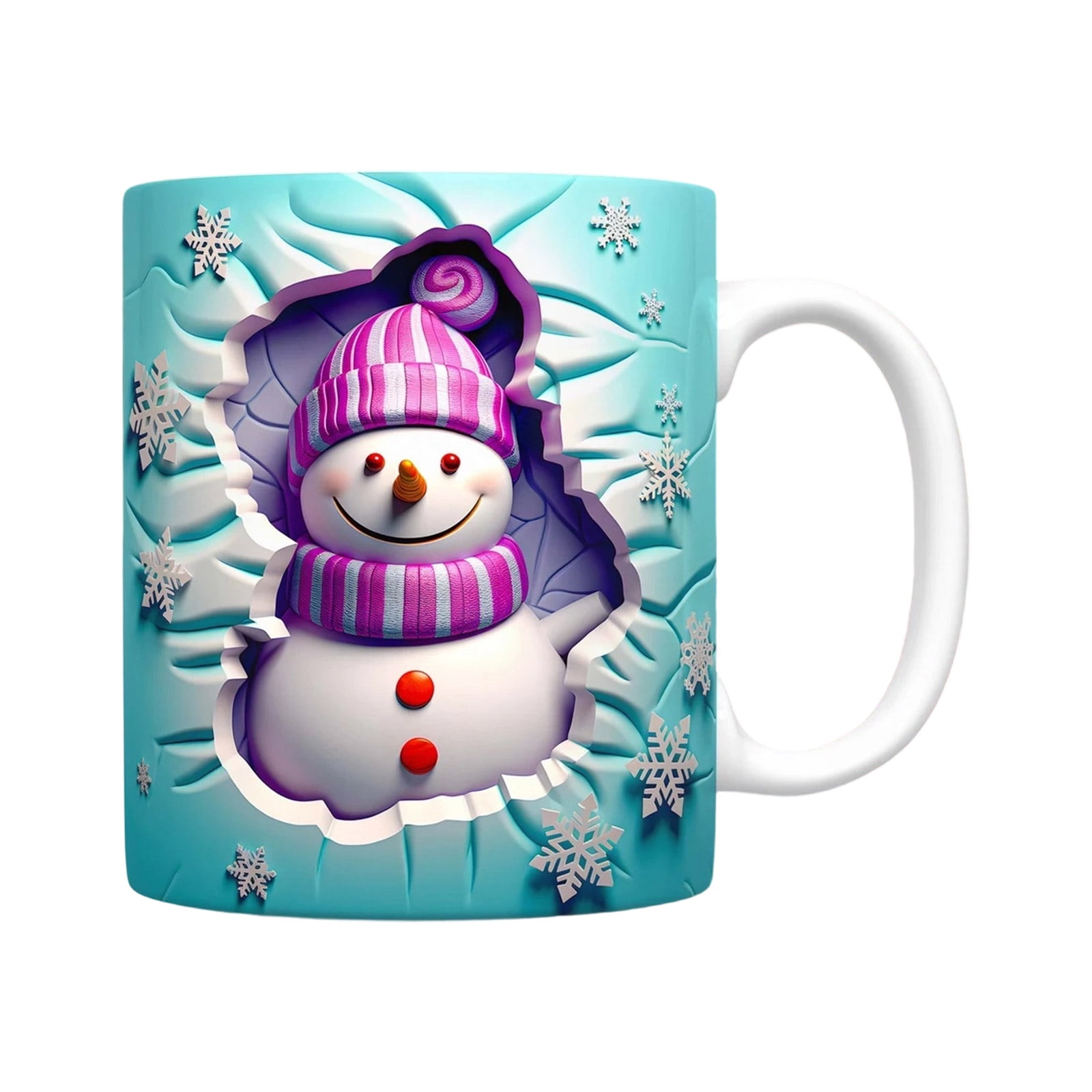 Snowman Themed Ceramic Mug, 12oz Christmas Cup for Hot Cocoa and Mulled ...