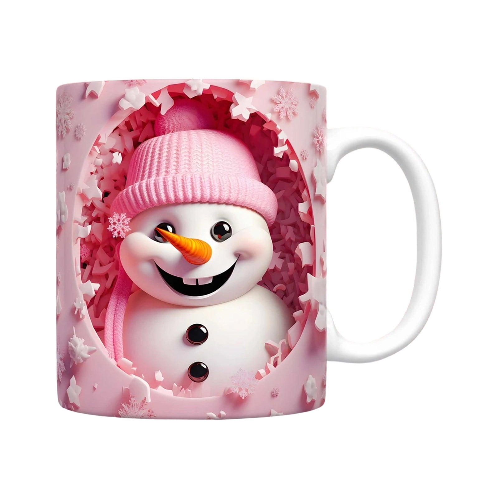 Snowman Themed Ceramic Mug, 12oz Christmas Cup for Hot Cocoa and Mulled ...