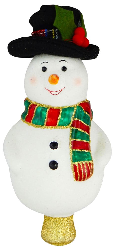 Snowman Tree Topper - One Tree Finial 7.75 Inch, Glass - Finial ...