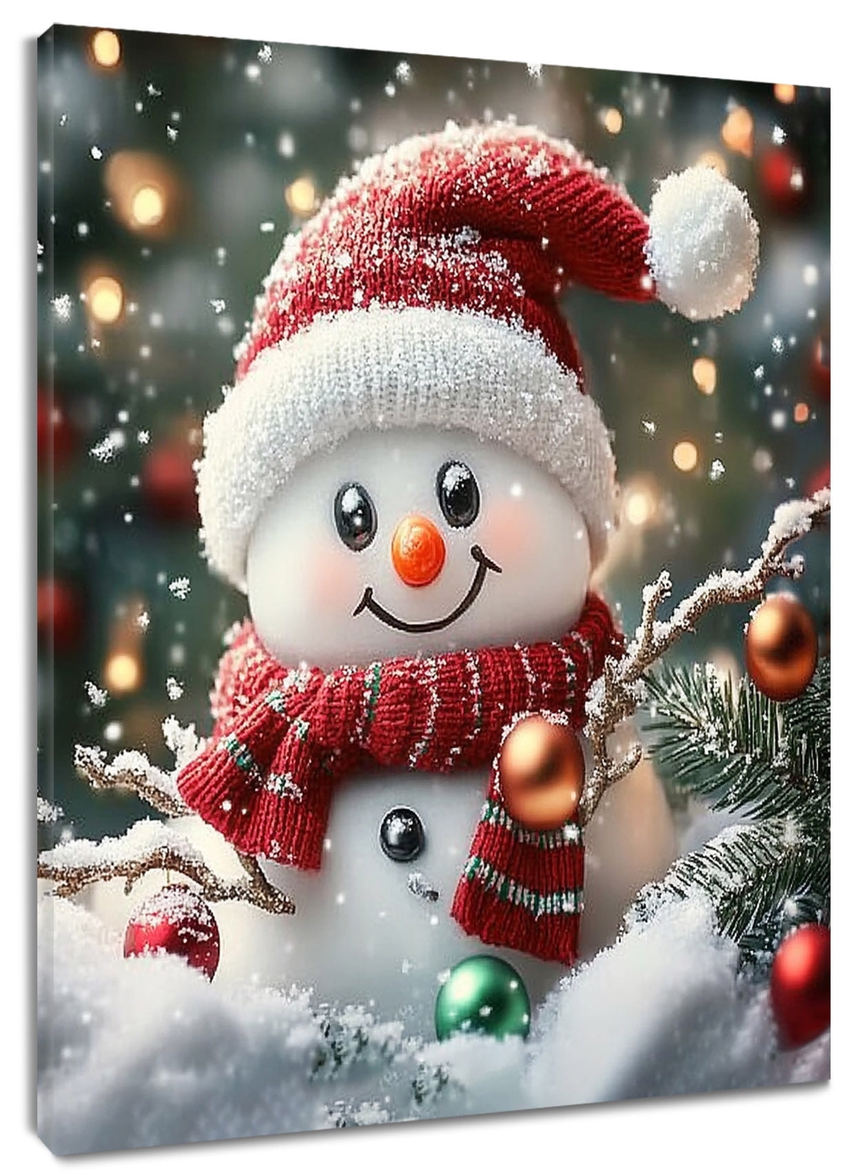 Snowman Wall Art Christmas Winter Snowflake Canvas Wall Art Vintage ...