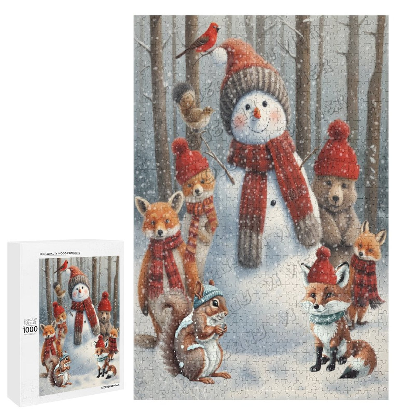 Snowman With Animal 1000 Piece Jigsaw Puzzle for Adults - Snowman ...