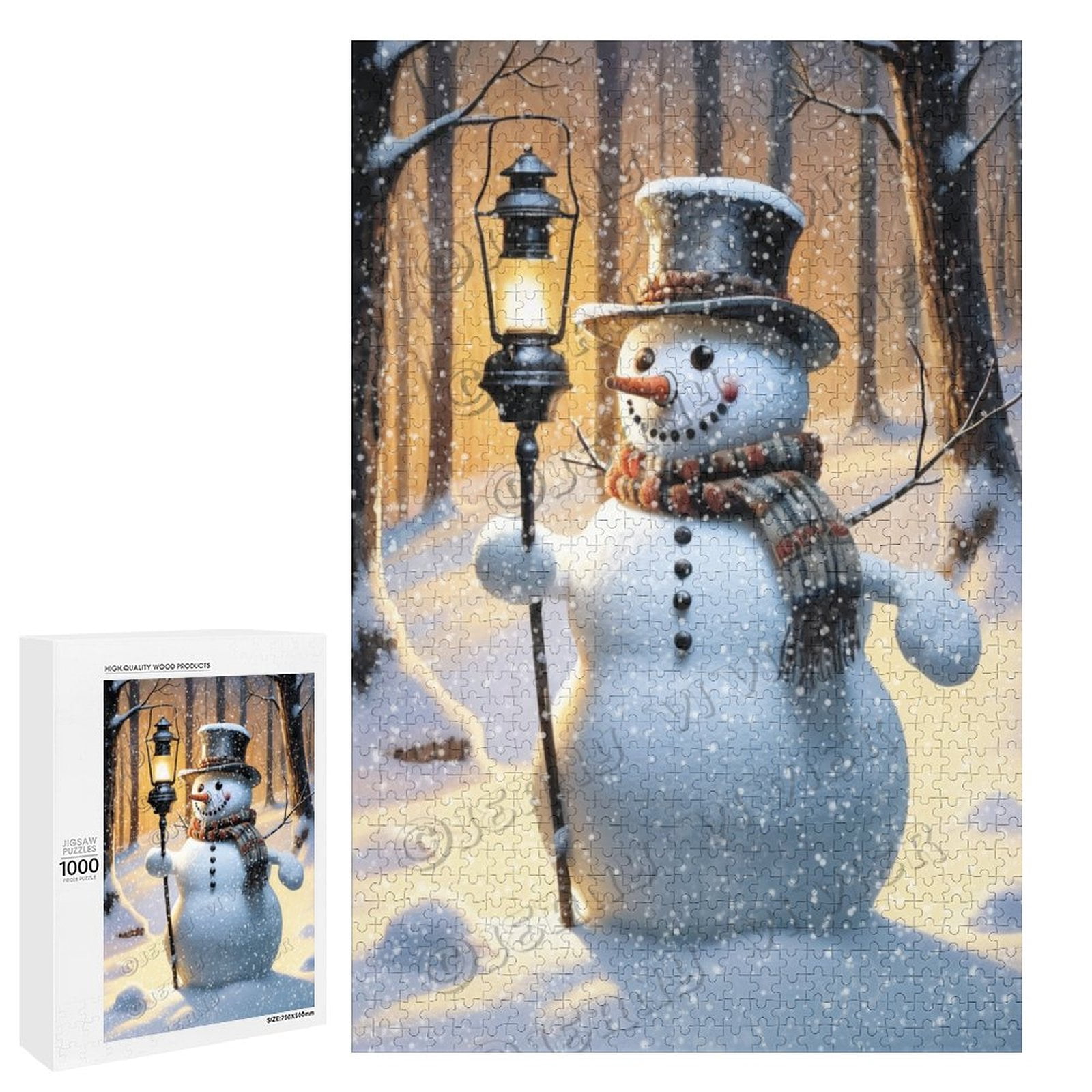 Snowman With Oil Lamp Puzzles for Adults 1000 Pieces, Impossible Hard ...