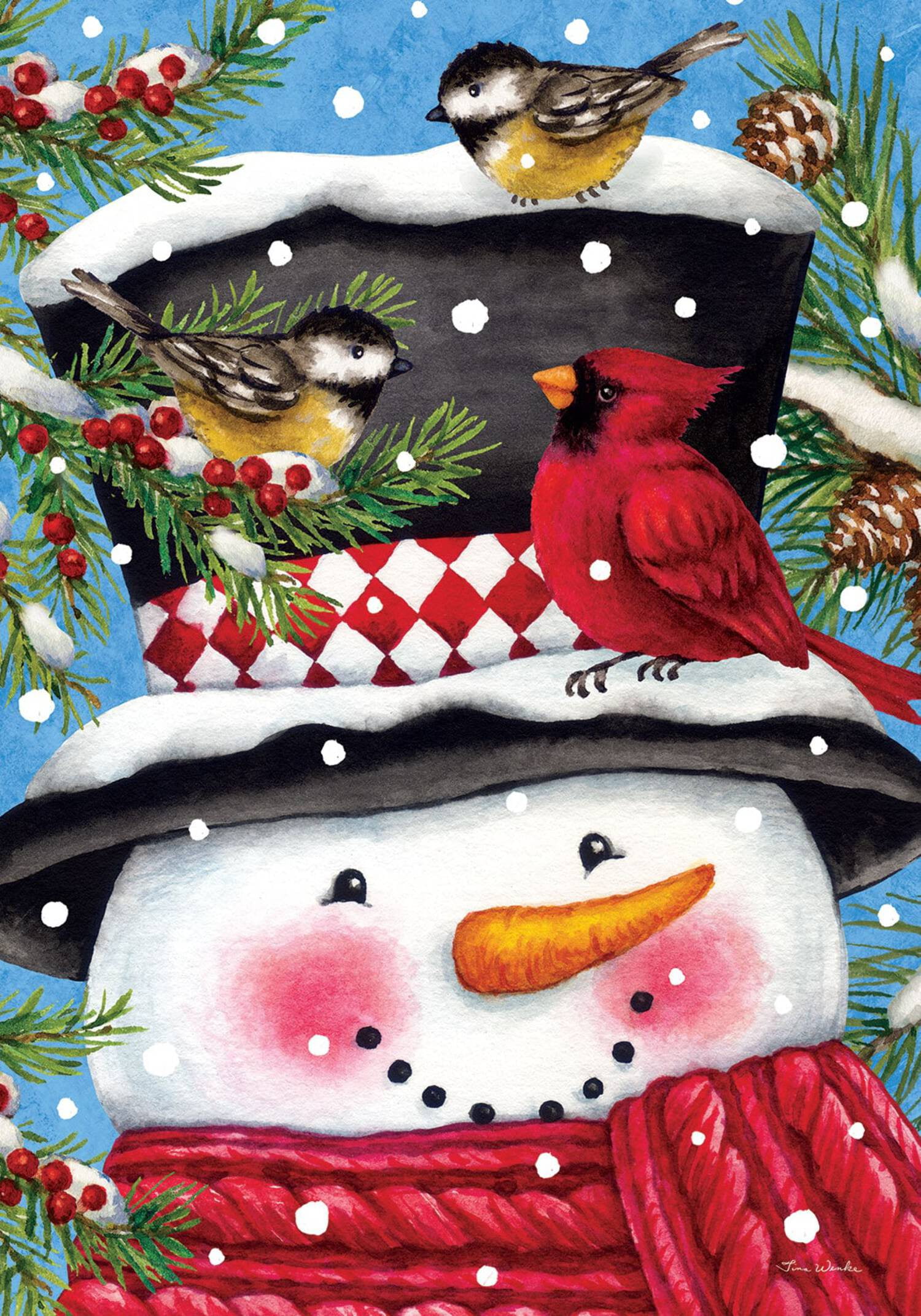 Snowman and Birds 5721 Decorative Flag - Walmart.com