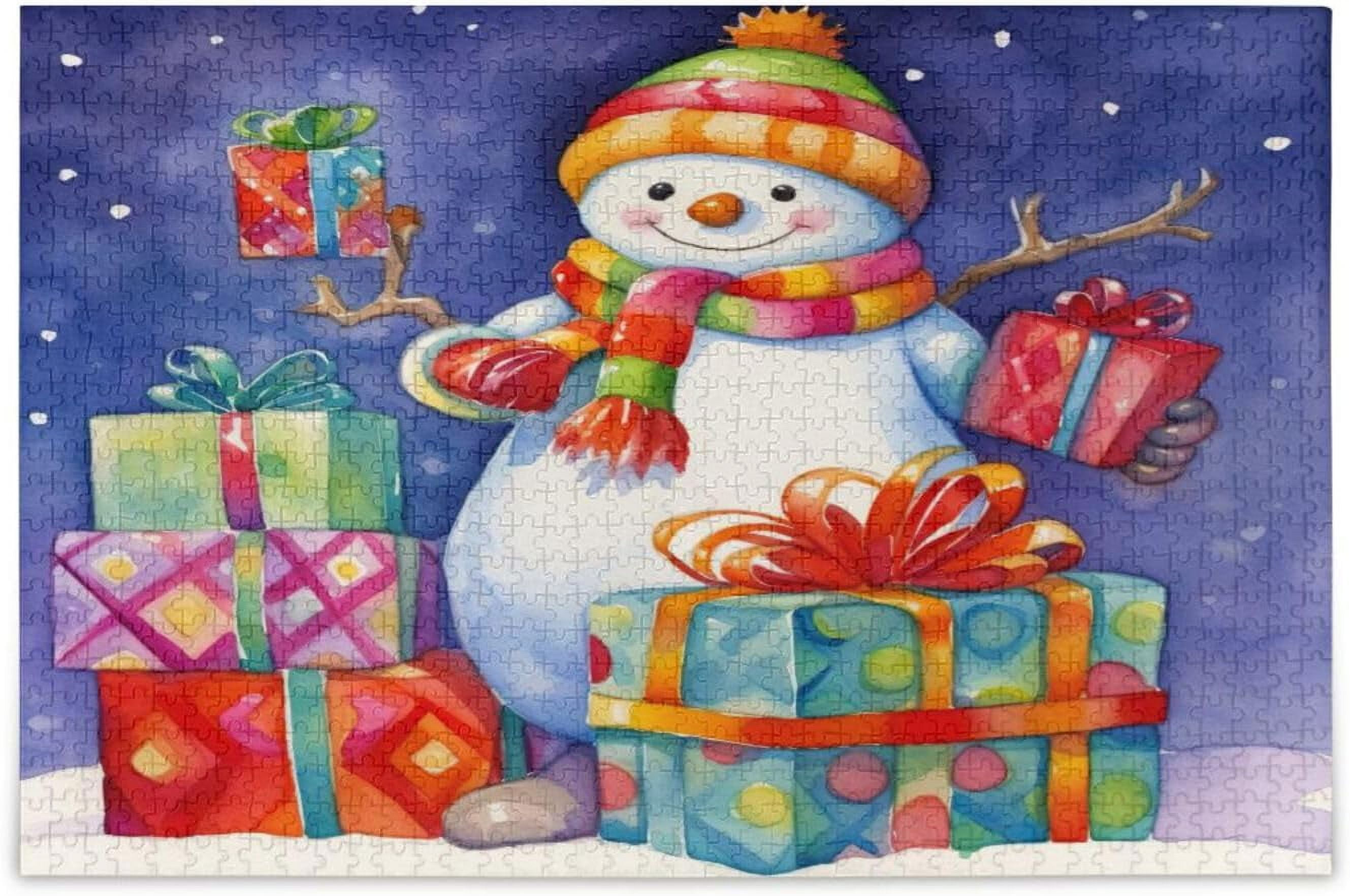 Snowman and Gift Jigsaw Puzzle 1000 PiecesDie-Cut Puzzle Pieces Are ...