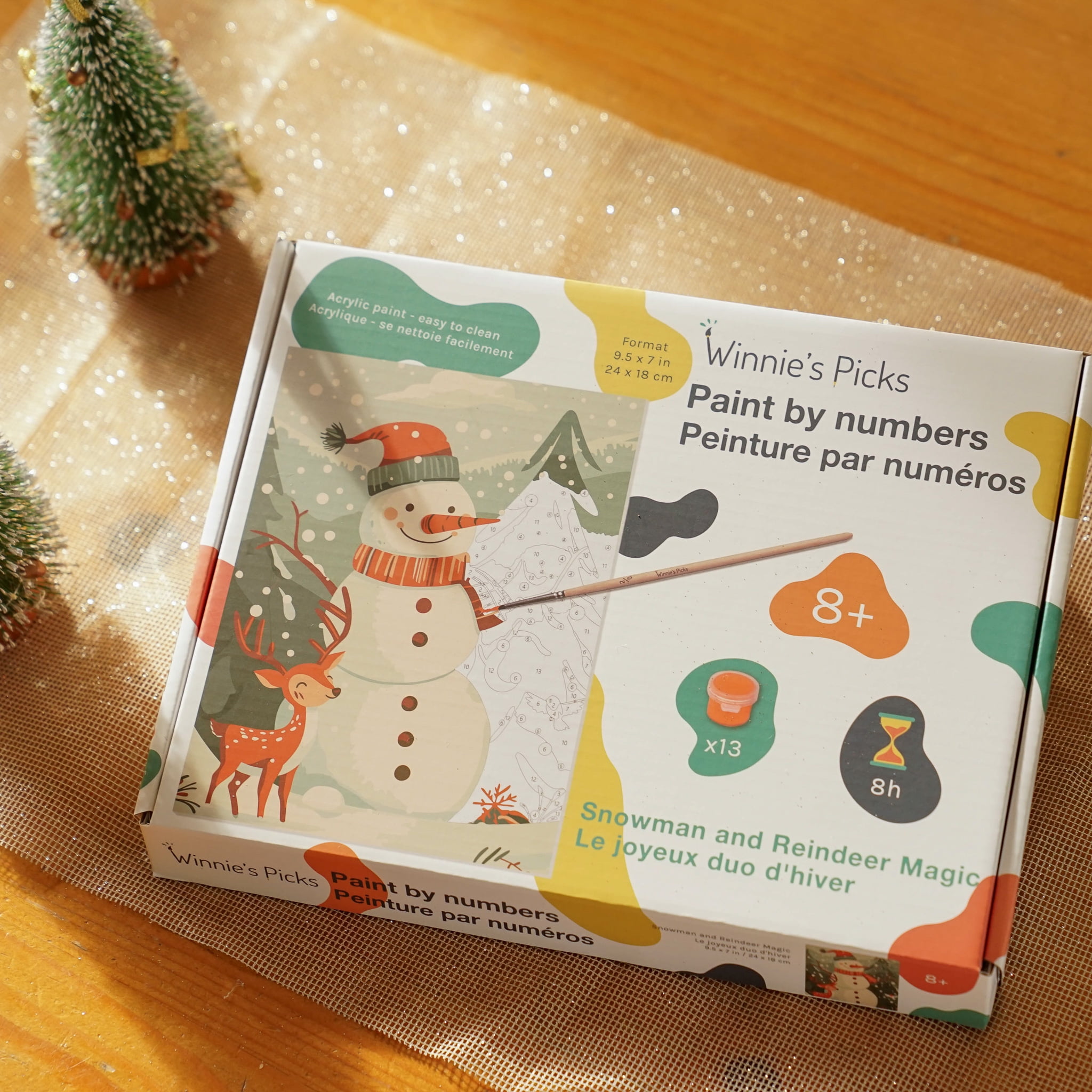 Snowman and Reindeer Magic - Kids' Paint by Numbers Craft Kit - Walmart.com