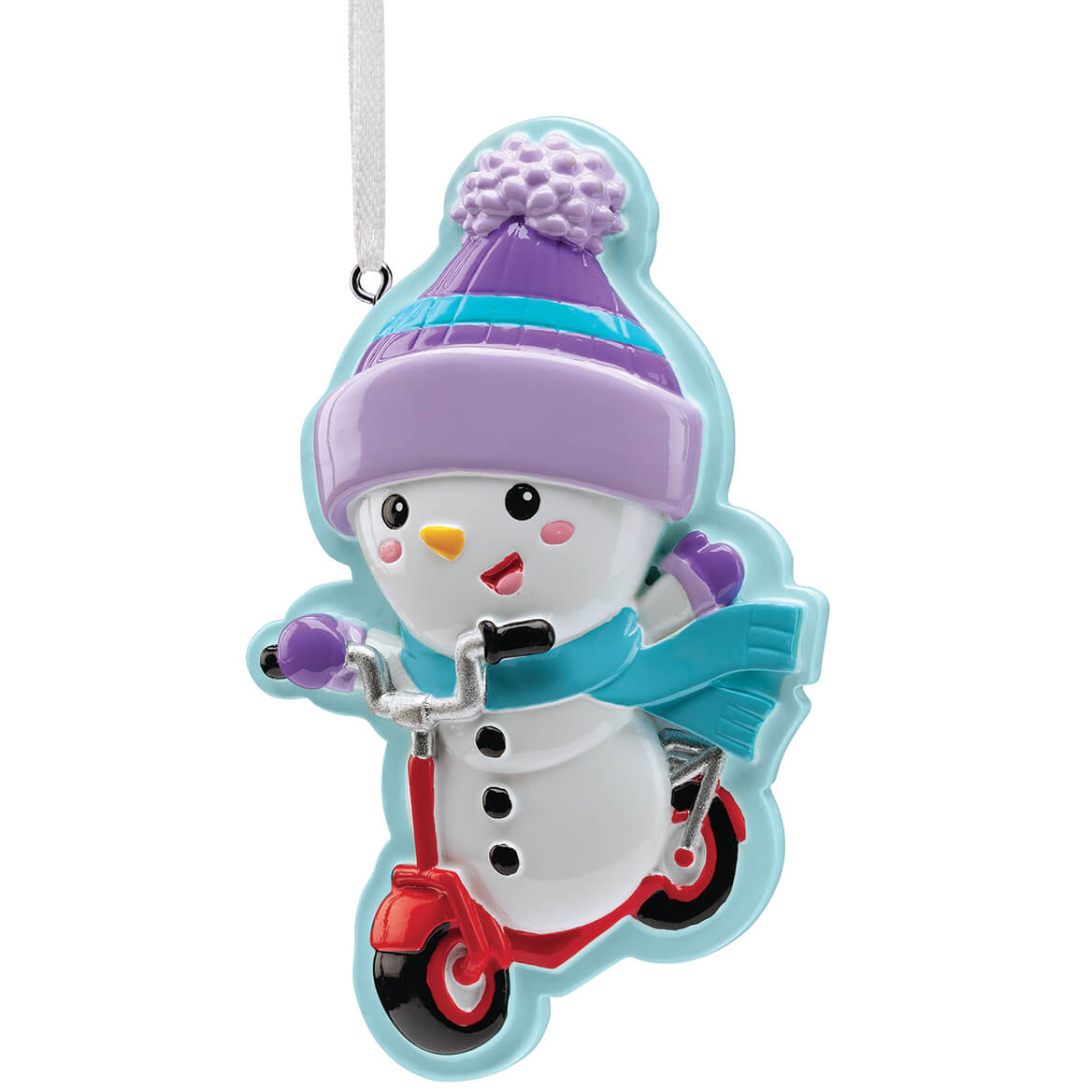 Snowman on Scooter Ornament, Crafted With 100% Durable Resin, Holiday ...