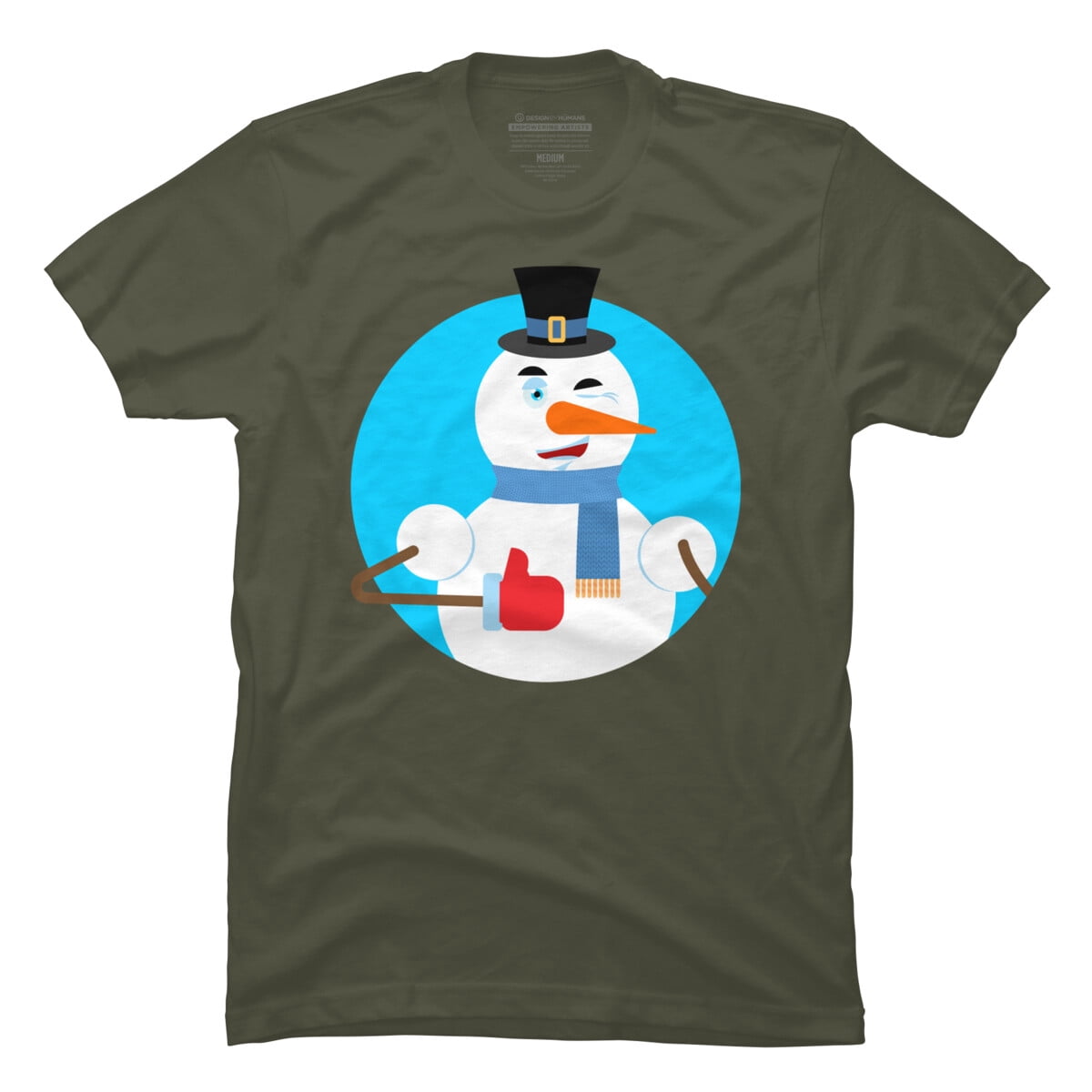 Snowman thumbs up winks emoji. New Year and Christmas Mens Military ...
