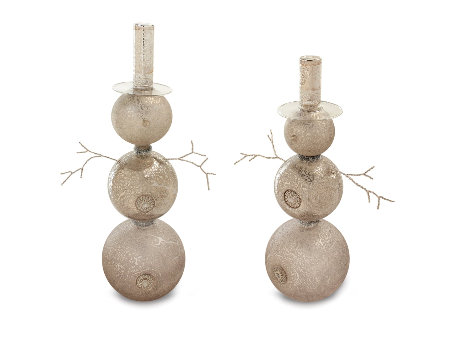 Snowman w/Top Hat Figurine (Set of 4) 14.5"H, 18"H Glass per 2 Each ...