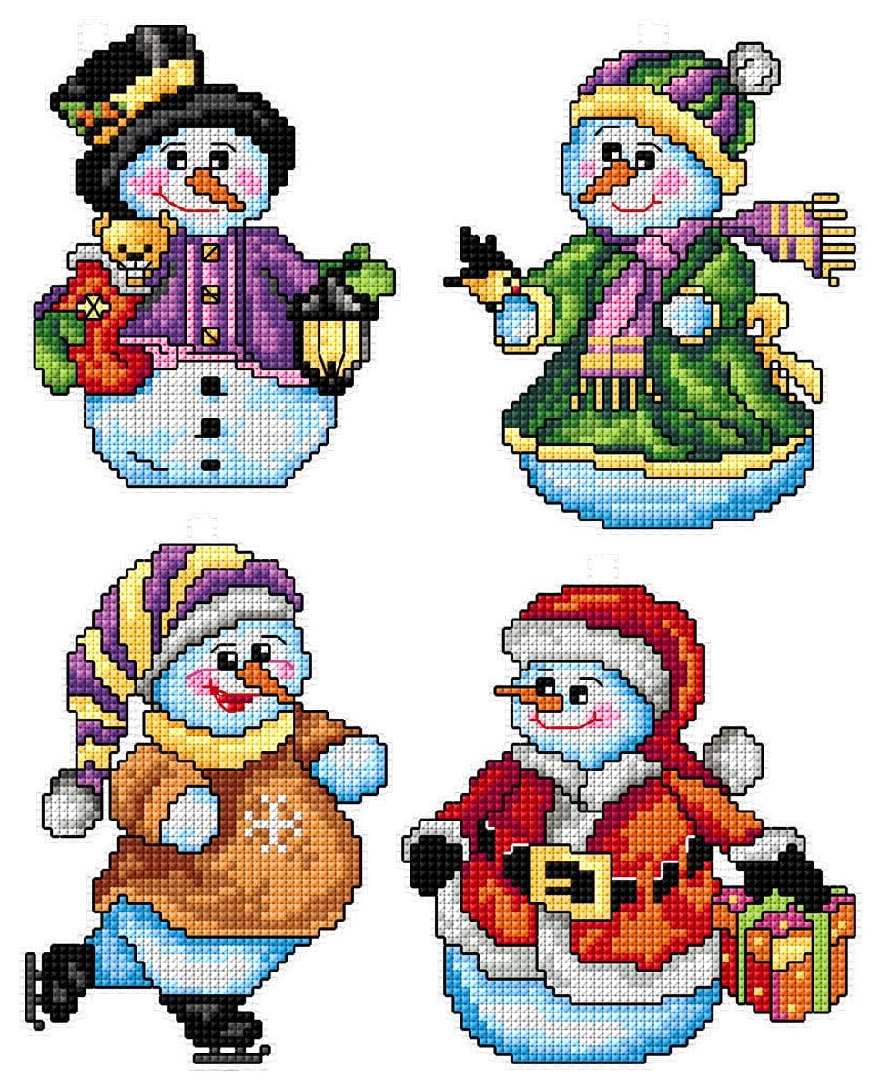 "Snowmen" 129CS Counted Cross-Stitch Kit - Walmart.com