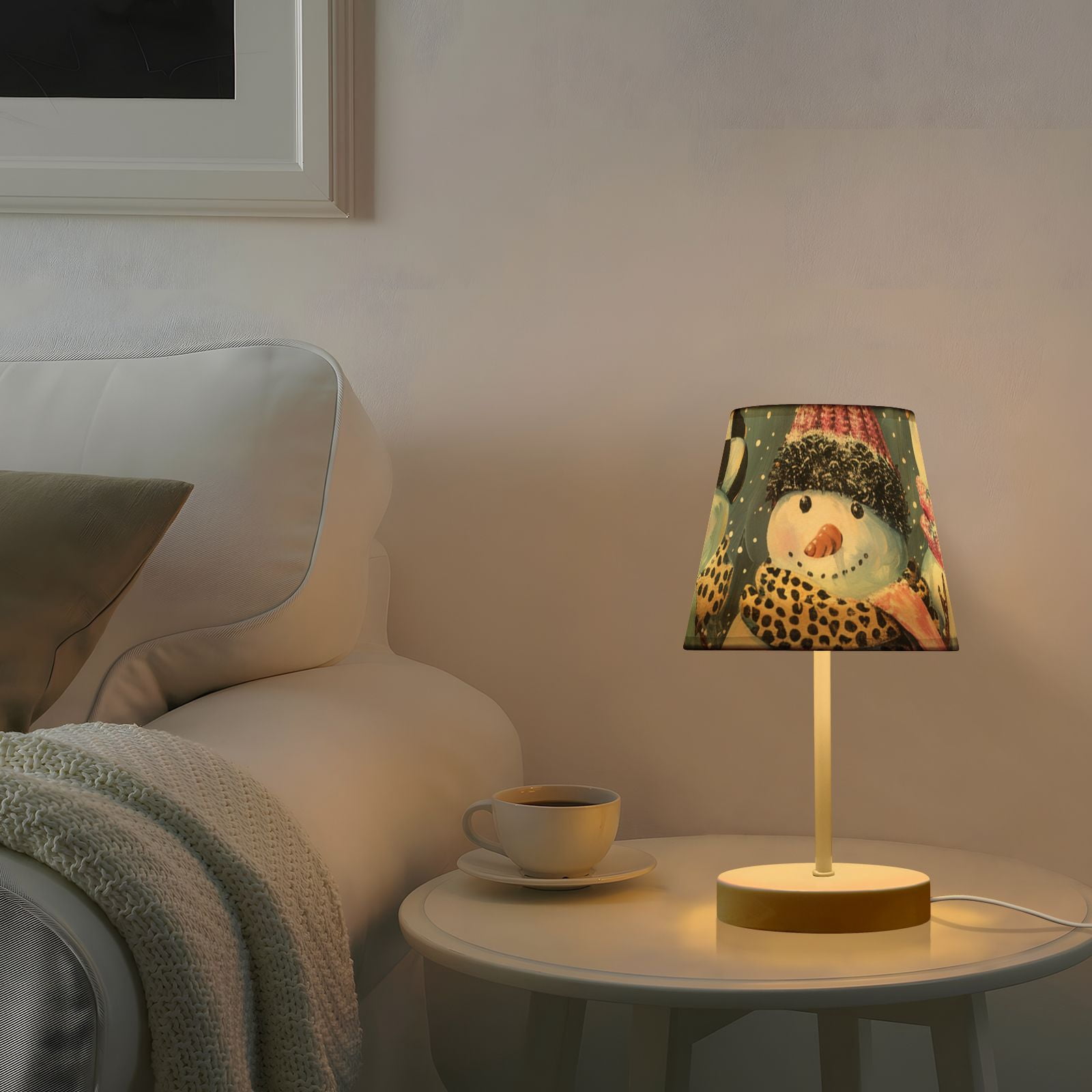 Snowmen Scarf Desk Lamp 3 Color Modes LED Table Lamp Nightstand Reading ...