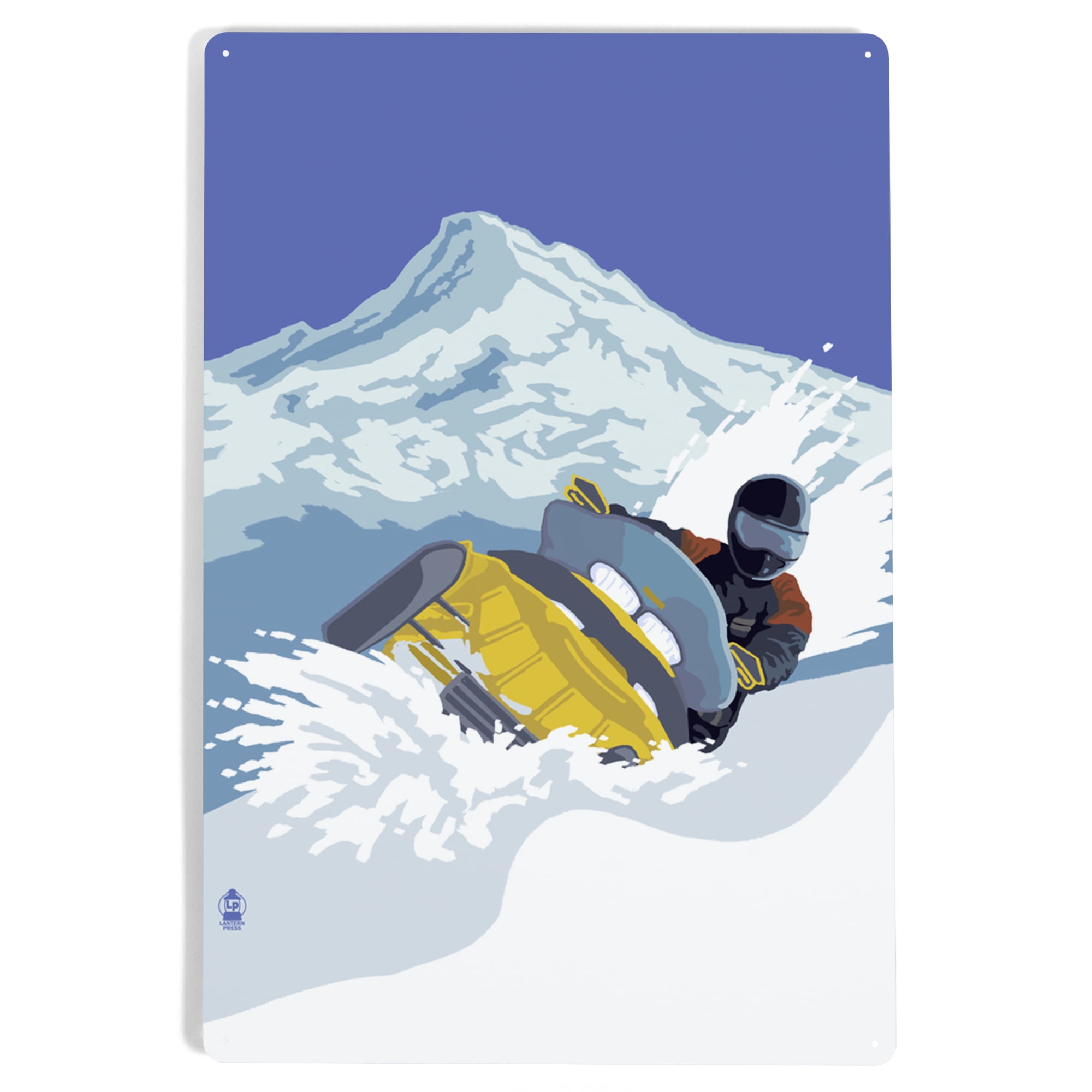 Snowmobile (12x18 Aluminum Art, Indoor Outdoor Metal Sign Decor ...