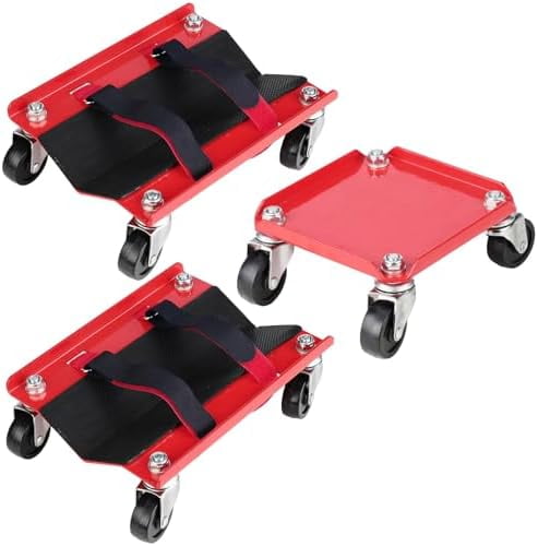 Snowmobile Dolly 3-Pack with Anti-Slip V-Rubber Trays & 3" PU Swivel ...